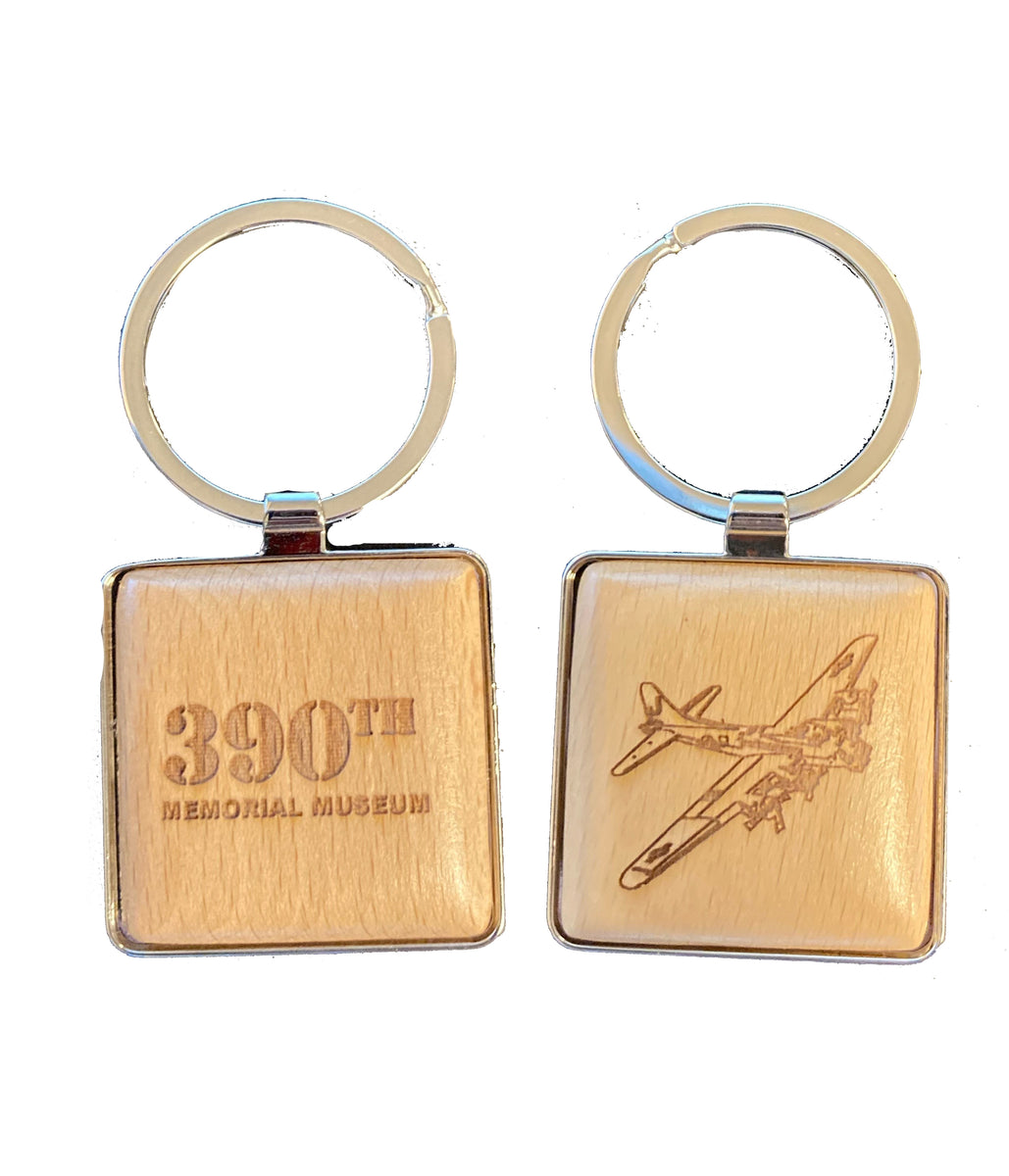Laser Engraved Wood Keychain – 390th Memorial Museum